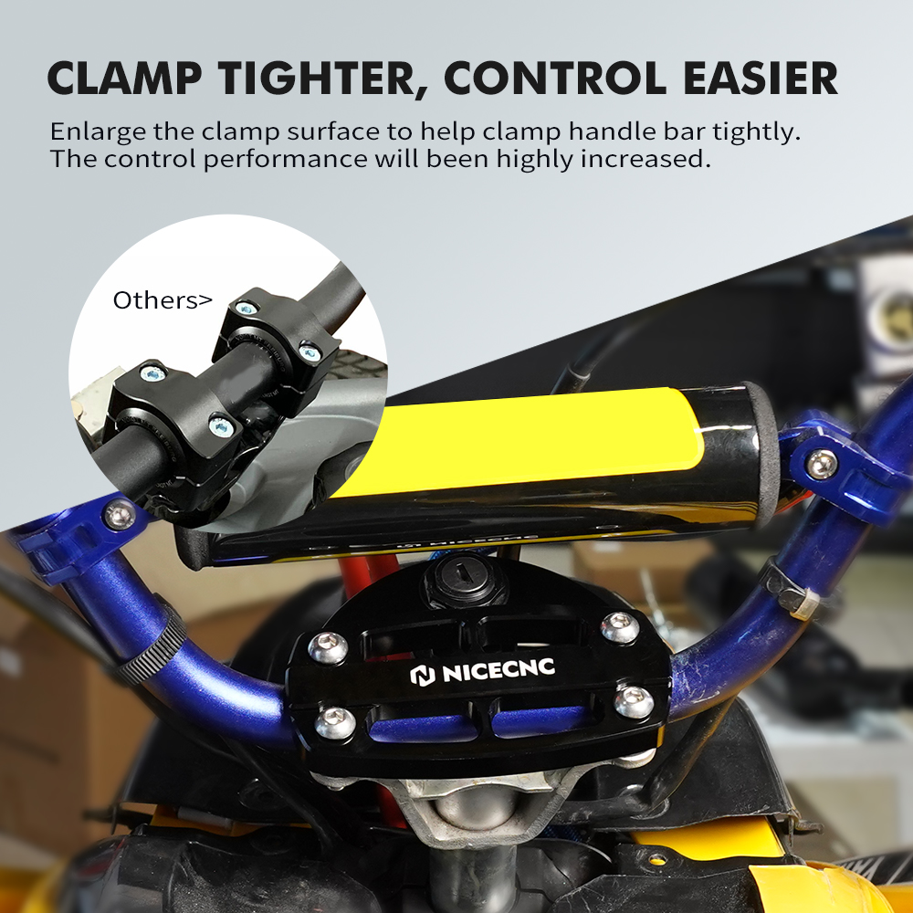 NiceCNC For Yamaha Raptor 700R 700 Handle Bar Clamp Mount Bracket & Key ...