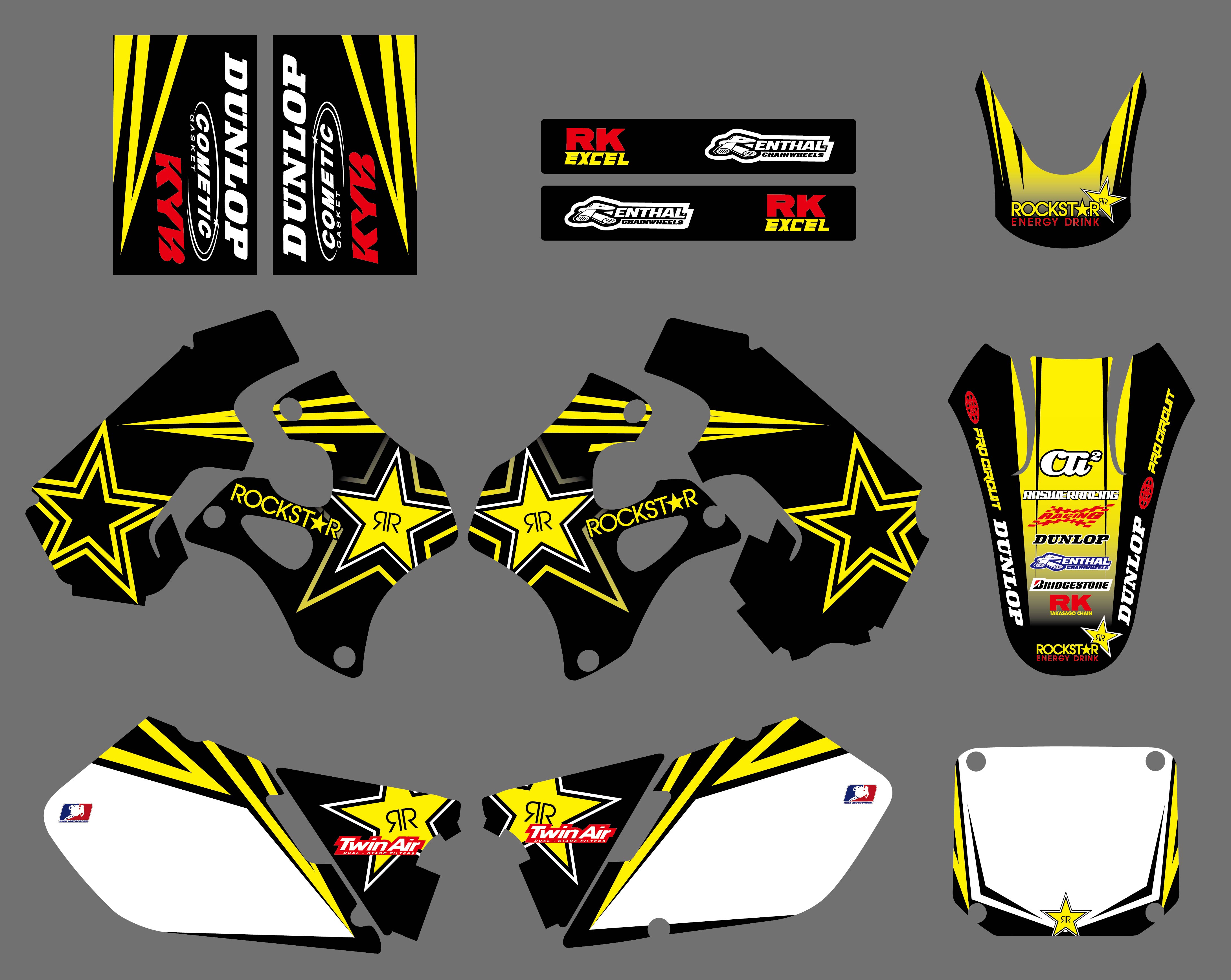 1996-1998 Rockstar Graphics For Suzuki RM125 RM250 RM 125 250 Dirt Bike ...